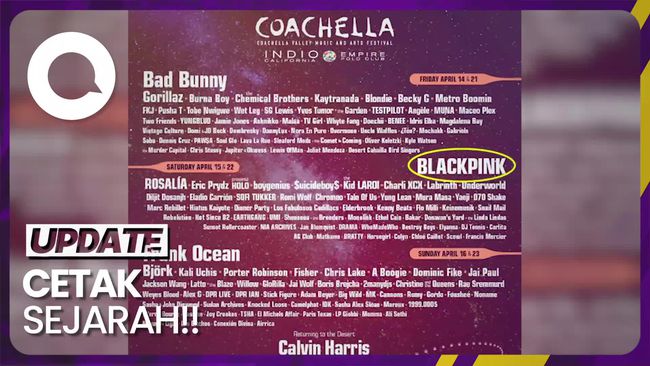 BLACKPINK Girl Group dan Artis K-Pop Pertama Jadi Headliner di Coachella