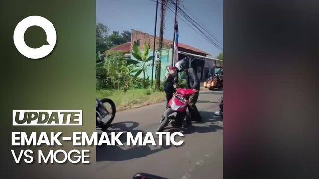 Emak-emak Matic Terlibat Kecelakaan dengan Rombongan Moge di Majalengka