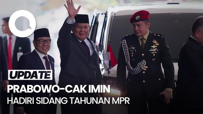 Mesranya Prabowo-Cak Imin Tiba Bersamaan di Sidang Tahunan MPR
