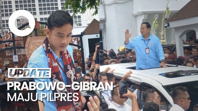 Momen Prabowo-Gibran Sapa Pendukung Setelah Daftar ke KPU
