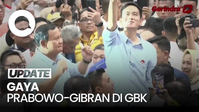 Gaya Prabowo-Gibran Sapa Pendukung di GBK: Lambaikan Tangan hingga Joget