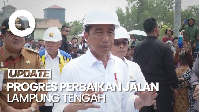Jokowi Cek Perbaikan Jalan di Lampung Tengah: Mulus Benar Ini