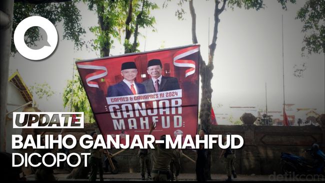 Video Pencopotan Baliho Ganjar-Mahfud Dekat Lokasi Kunjungan Jokowi di Bali