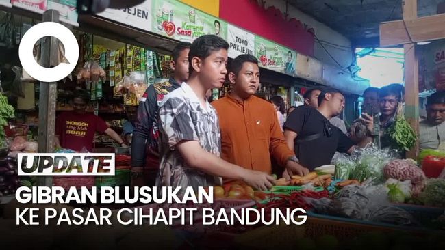 Gibran Blusukan ke Pasar Cihapit Bandung, Borong Bahan Pokok