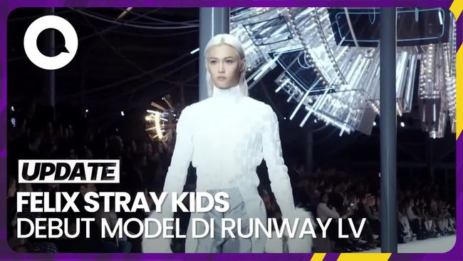 Penampilan Felix Stray Kids di Runway Louis Vuitton PFW 2024