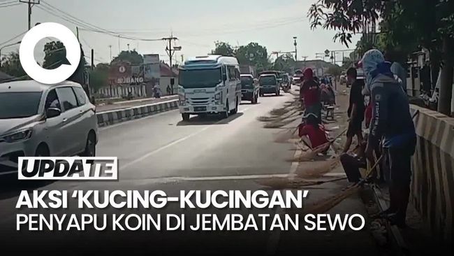 Upaya Polisi Tertibkan Aksi Penyapu Koin di Jembatan Sewo saat Arus Mudik