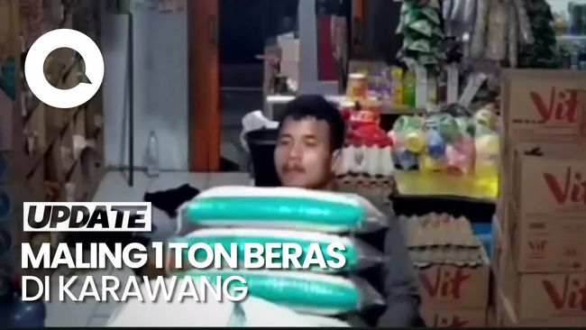 Viral Aksi Komplotan Maling Gasak 1 Ton Beras Di Karawang