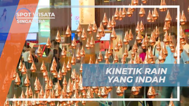 Melihat Keindahan Kinetic Rain di Changi Airport Singapura