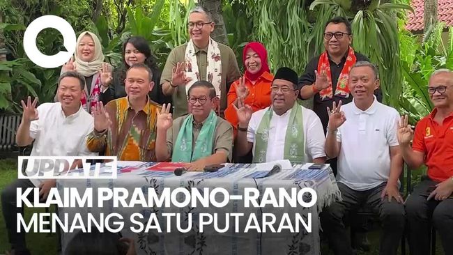 Video: Pramono-Rano Deklarasi Menang 1 Putaran Berdasarkan Real Count KPU Jakarta