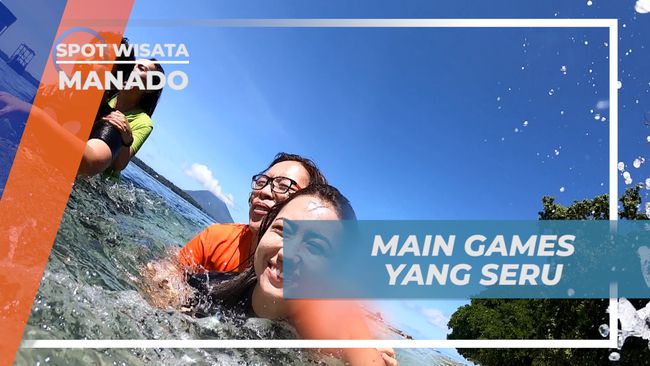 Bermain Game Seru di Pantai Pulau Siladen, Manado