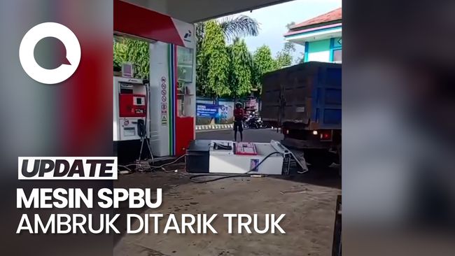 Video: Mesin SPBU di Bali Ambruk gegara Selang Pengisian BBM Ditarik Truk
