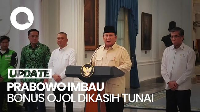 Video Prabowo Imbau Aplikator Beri Bonus Hari Raya ke Ojol Secara Tunai