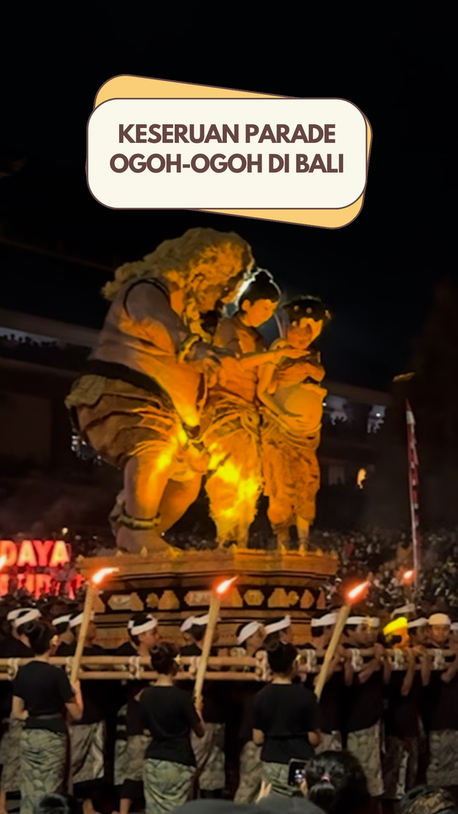 Video: Antusiasme Warga Nonton Parade Ogoh-ogoh di Badung Bali