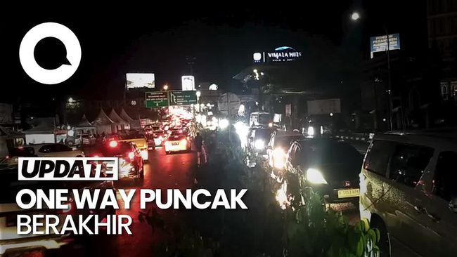 Video: One Way Berakhir, Lalin di Puncak Kembali Normal Malam Ini