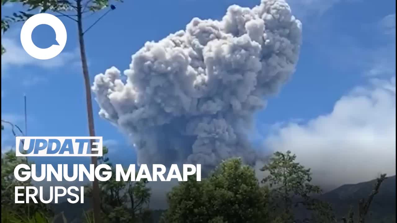 Video: Gunung Marapi Erupsi Siang Ini, Semburkan Abu Vulkanik Capai 800 Meter