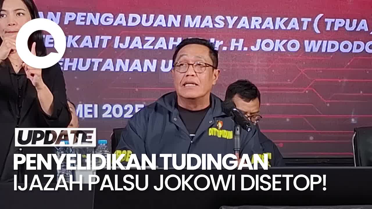 Video: Bareskrim Hentikan Penyelidikan Tudingan Ijazah Palsu Jokowi