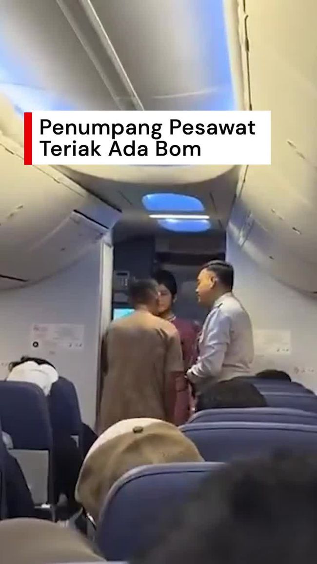Video: Heboh Pria Teriak Ada Bom di Pesawat Jakarta-Kualanamu
